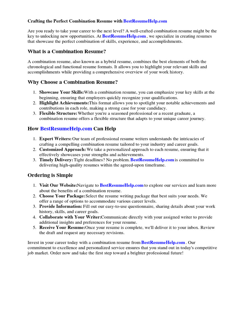 Combination Resume Examples 2019 | PDF | Résumé | Recruitment