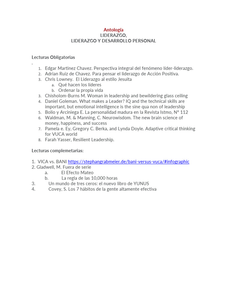 Antología 2023 | PDF | Liderazgo | Amor