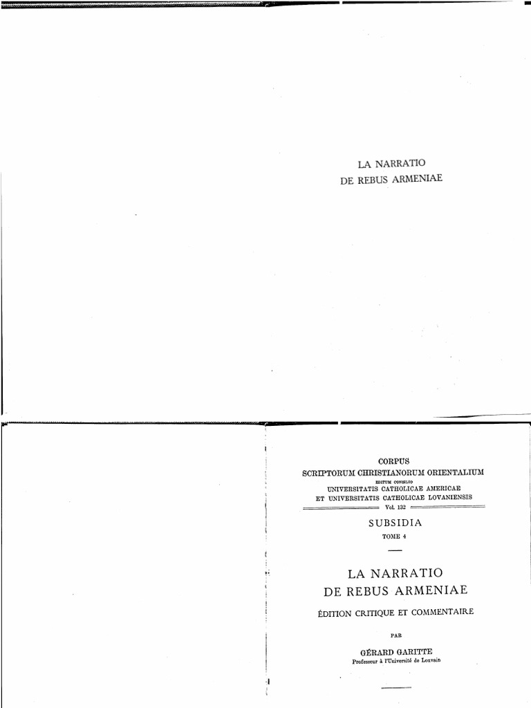 GARITTE G., La Narratio de Rebus Armeniae | PDF