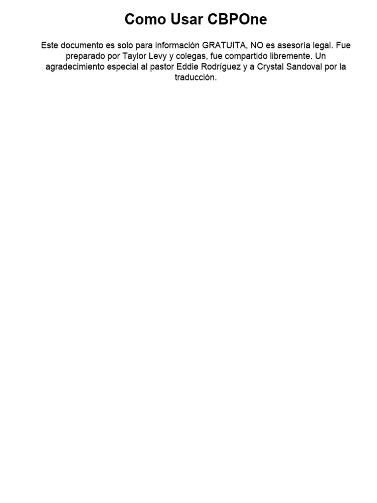 Como Usar CBPOne Final | PDF