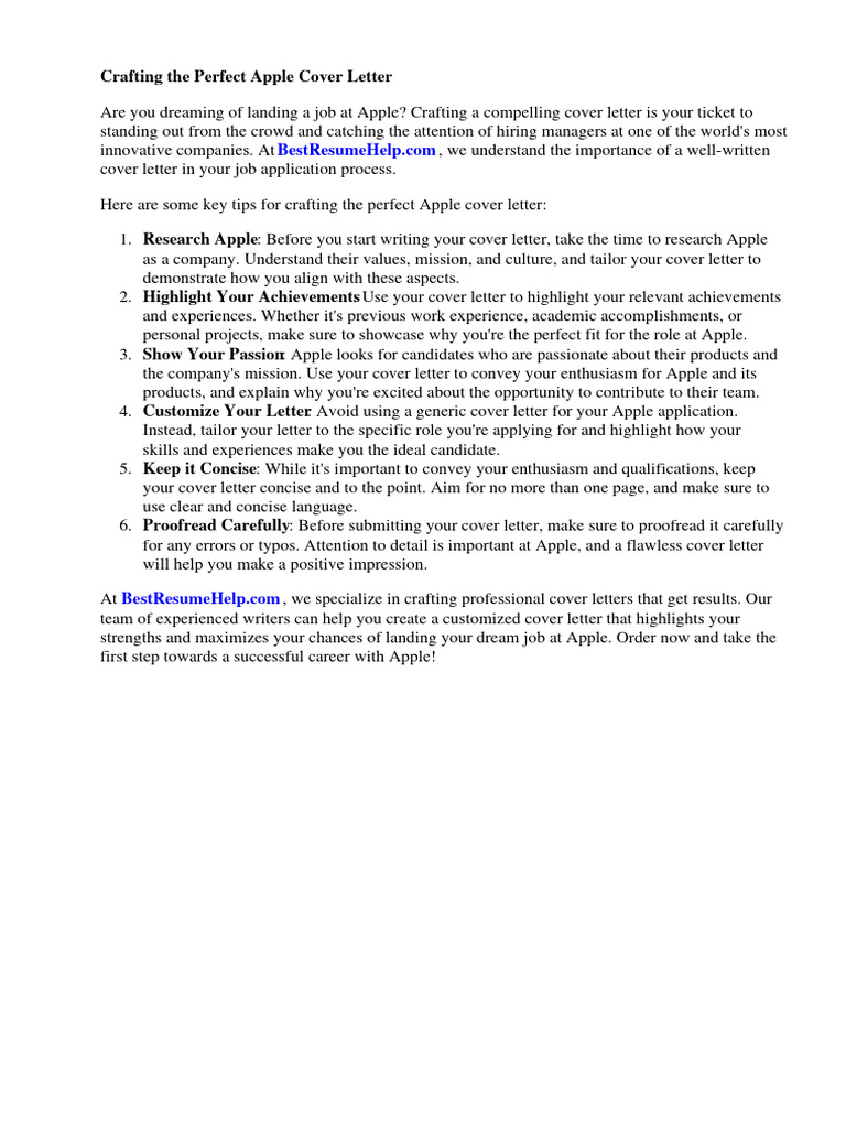 Apple Cover Letter Template | PDF | Résumé | Apple Inc.