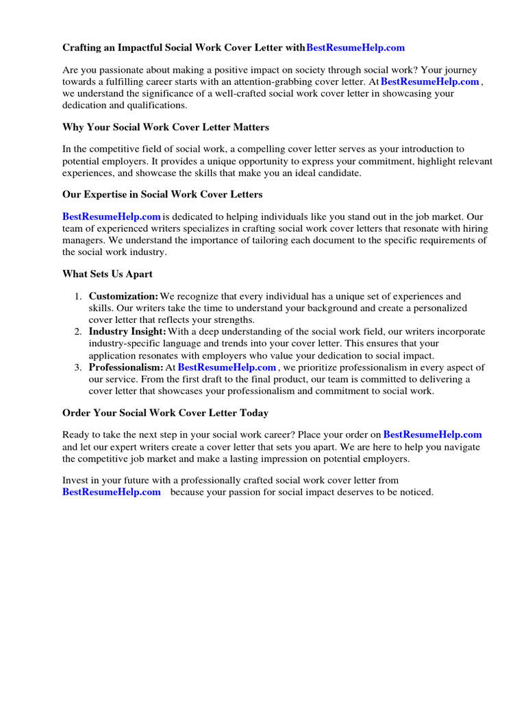 Social Work Cover Letter Pdf Psychotherapy Mental Health 7011