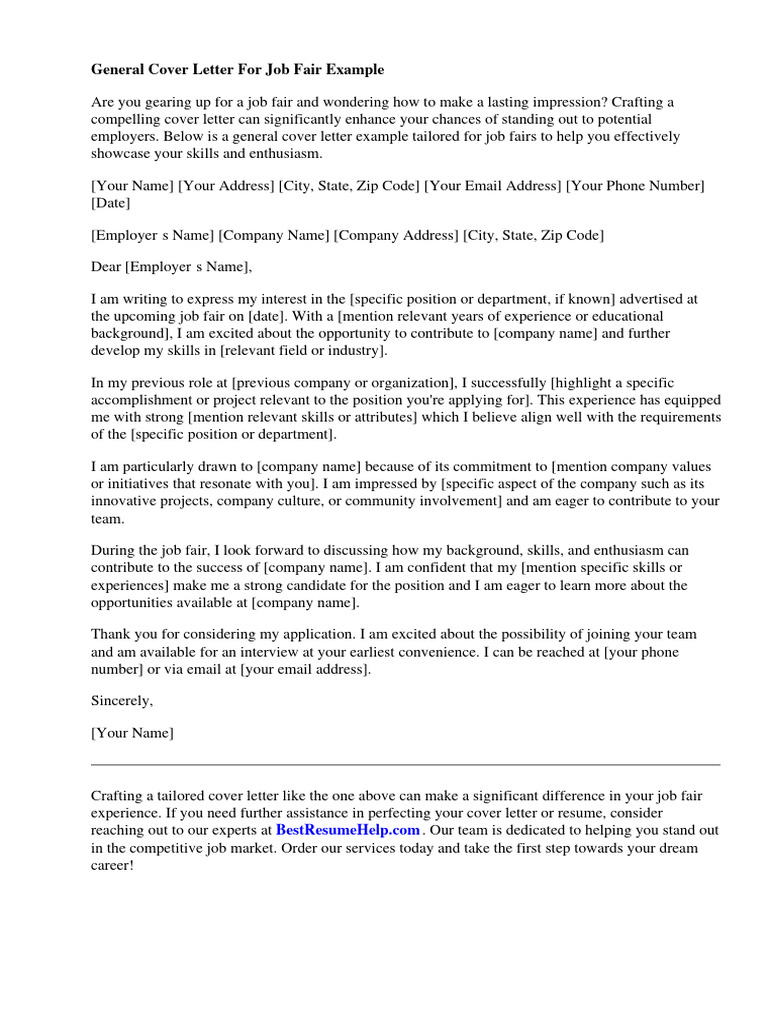 Job Fair Cover Letter Example | PDF | Résumé