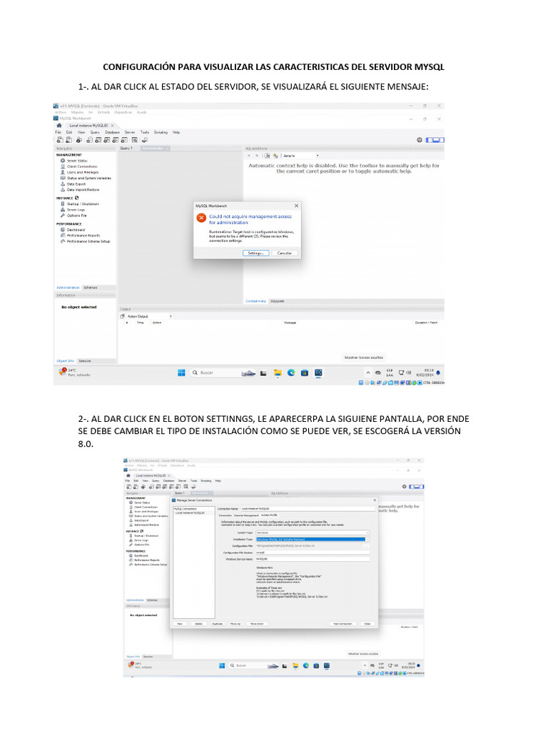 Configuración para Visualizar Las Caracteristicas Del Servidor Mysql ...