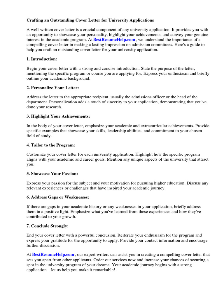 Cover Letter For University Job | PDF | Résumé | Experience