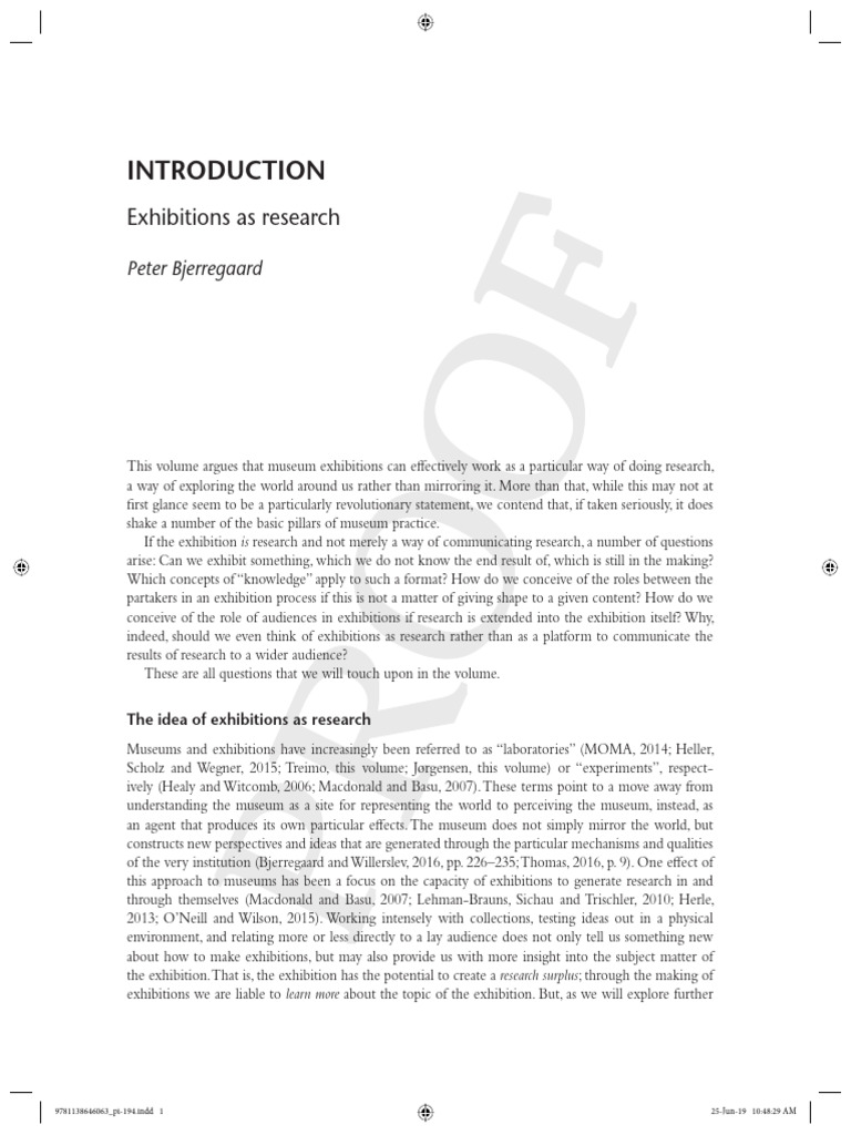 INTRODUCTION Exhibitions As Research | PDF