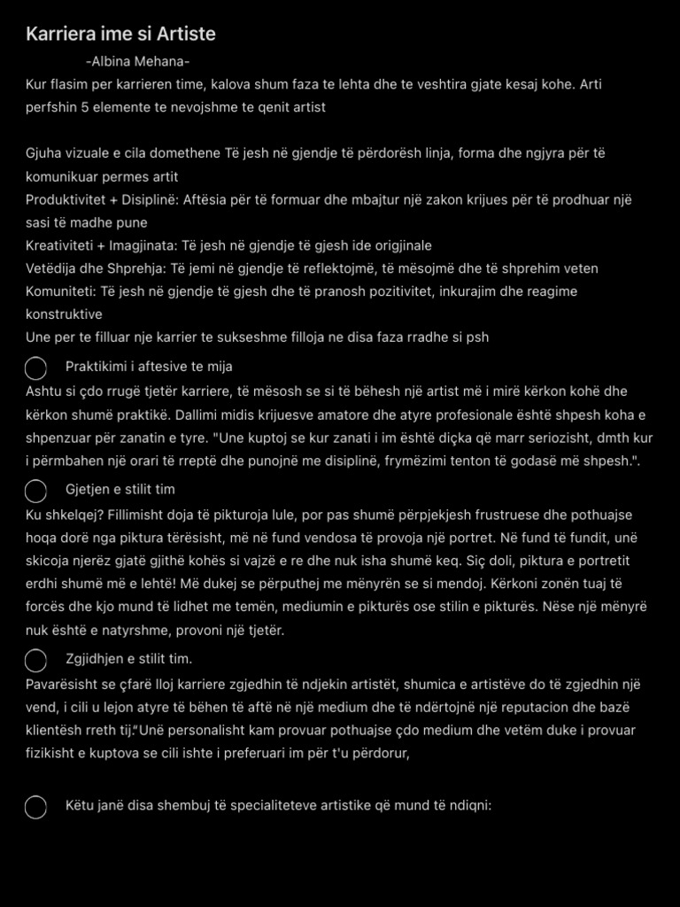 Karriera Ime Si Artiste 2 | PDF