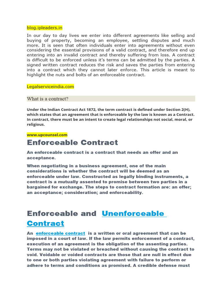 contract 1 | PDF | Offer And Acceptance | Consideration