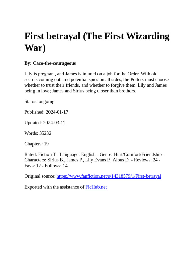 First Betrayal The First Wizarding War by Caco-The-Courageous-2leq8q48 ...