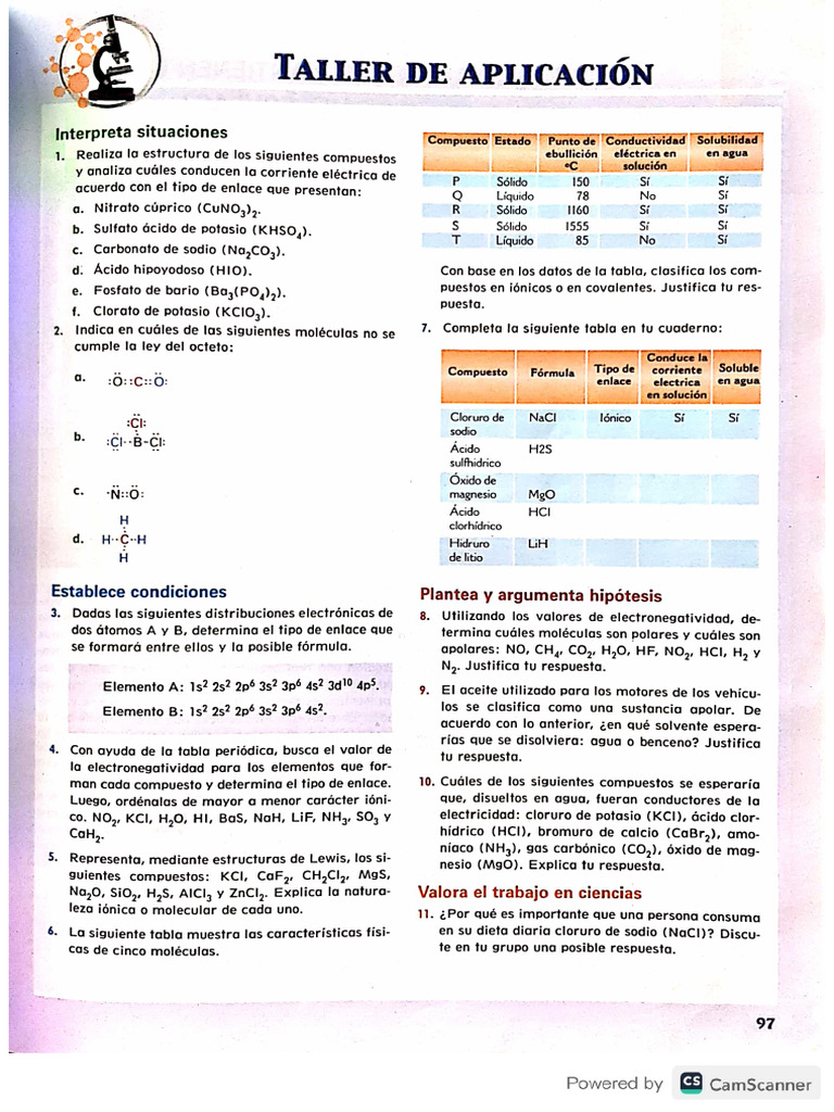 Taller Enlace Químico Pdf