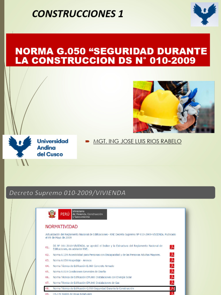 4.- Norma g050 Seguridad Durante La Construccion | PDF | Encendiendo | Residuos