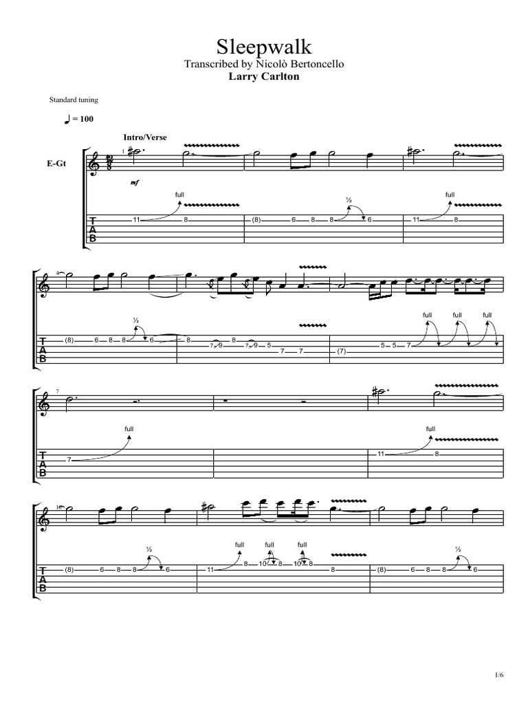 Sleepwalk | PDF | Song Structure | Songs