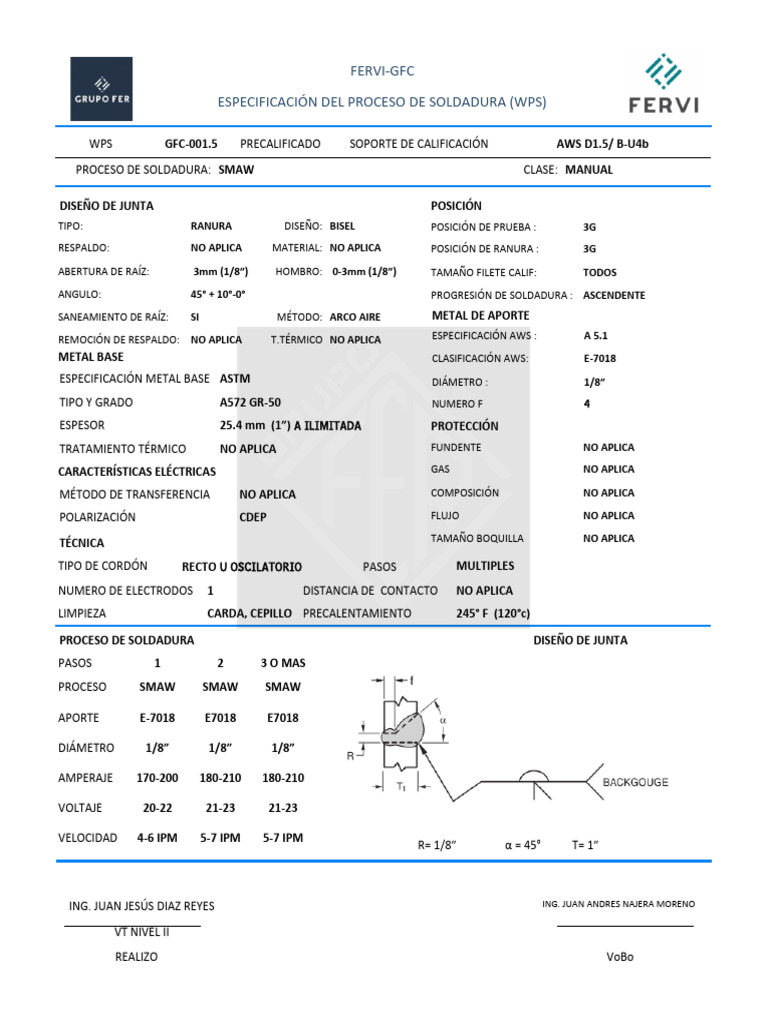 WPS 3G GFC - 01.5-1 | PDF | Soldadura | Construcción