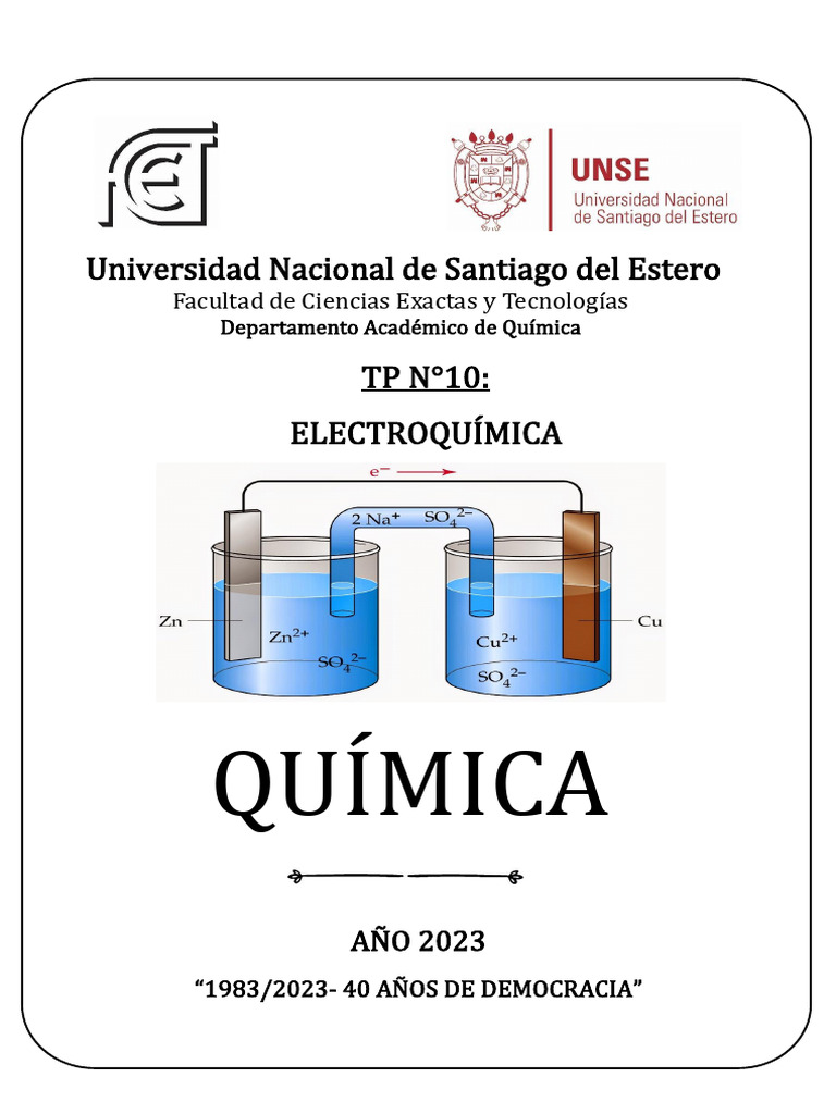 TP N°10 - Electroquímica | PDF | Redox | Electrodo