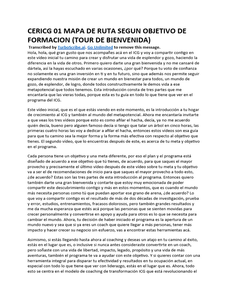 Introducción al Programa ICG | PDF | Desarrollo personal | Sicología