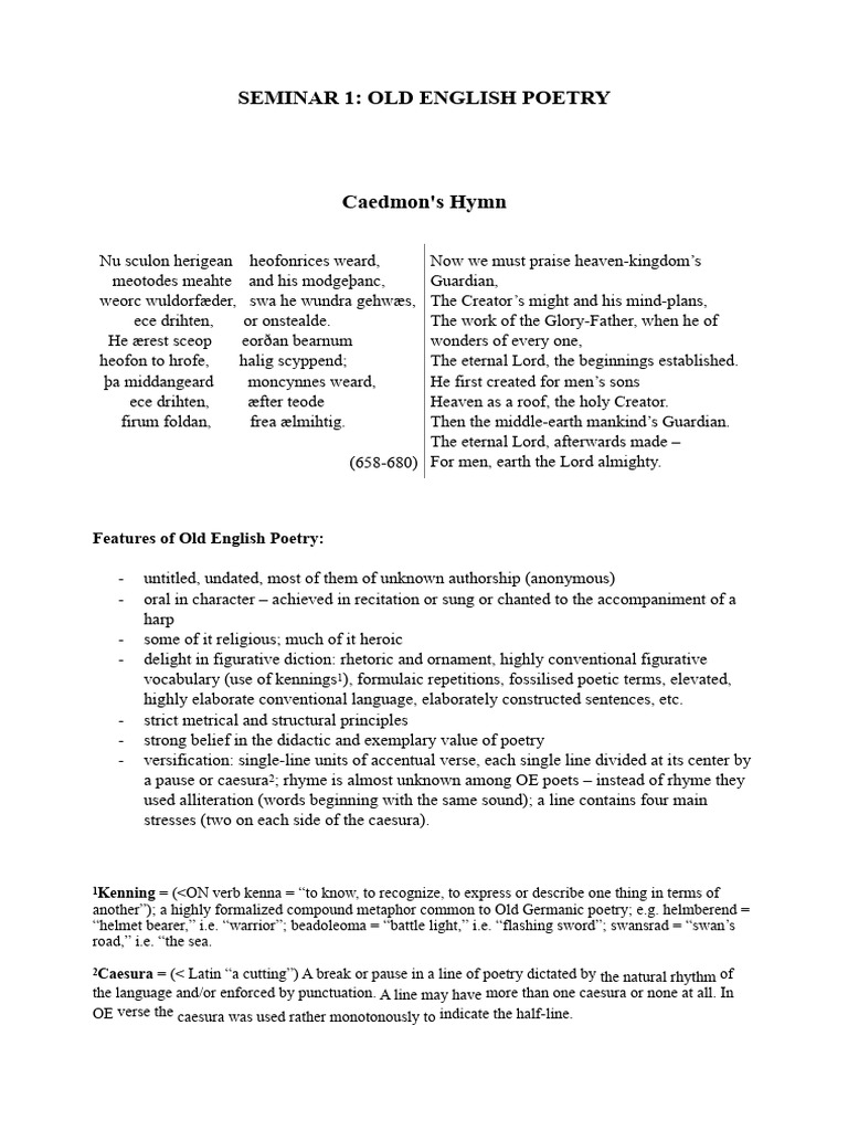 Old English Poetry (1) | PDF | Poetry | Poetics