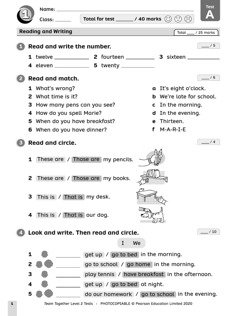 TT2 Tests Unit 1A | PDF