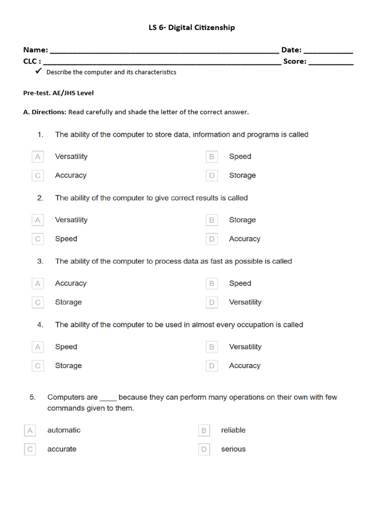 LS 6computer | PDF | Input/Output | Computer Hardware