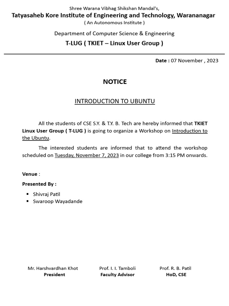 T Lug Ubuntu Notice Pdf Computers