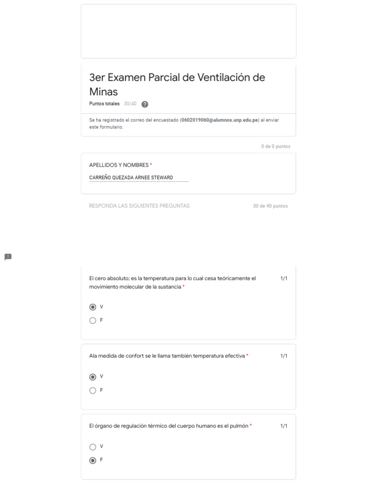 3er Examen Parcial de Ventilación de Minas | PDF | Calor | Temperatura