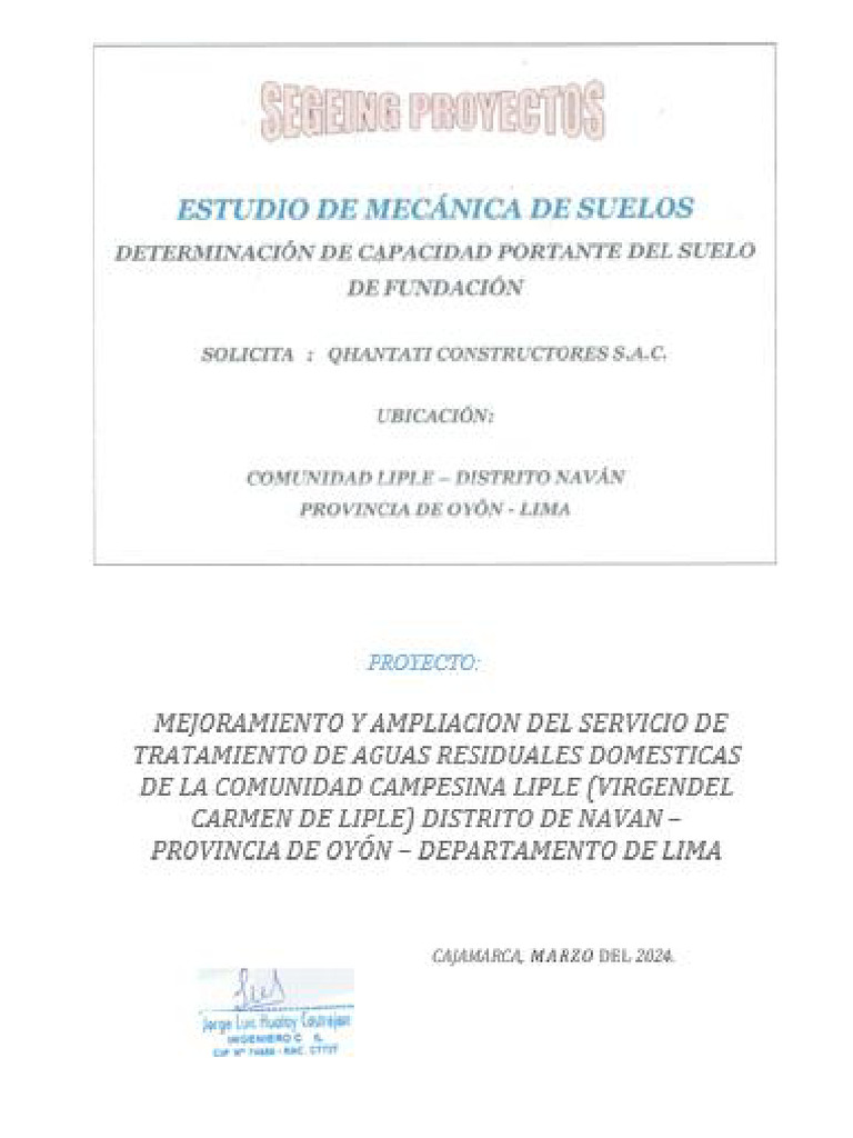 Estudio de Suelos Liple | PDF