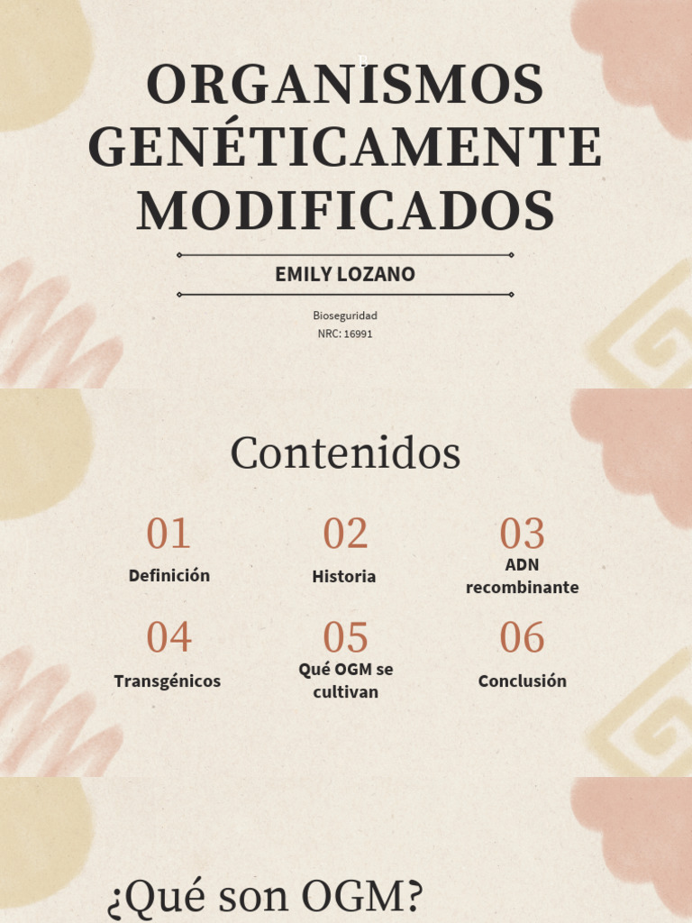 ORGANISMOS GENÉTICAMENTE MODIFICADOS | PDF | Organismo genéticamente modificado | ADN recombinante