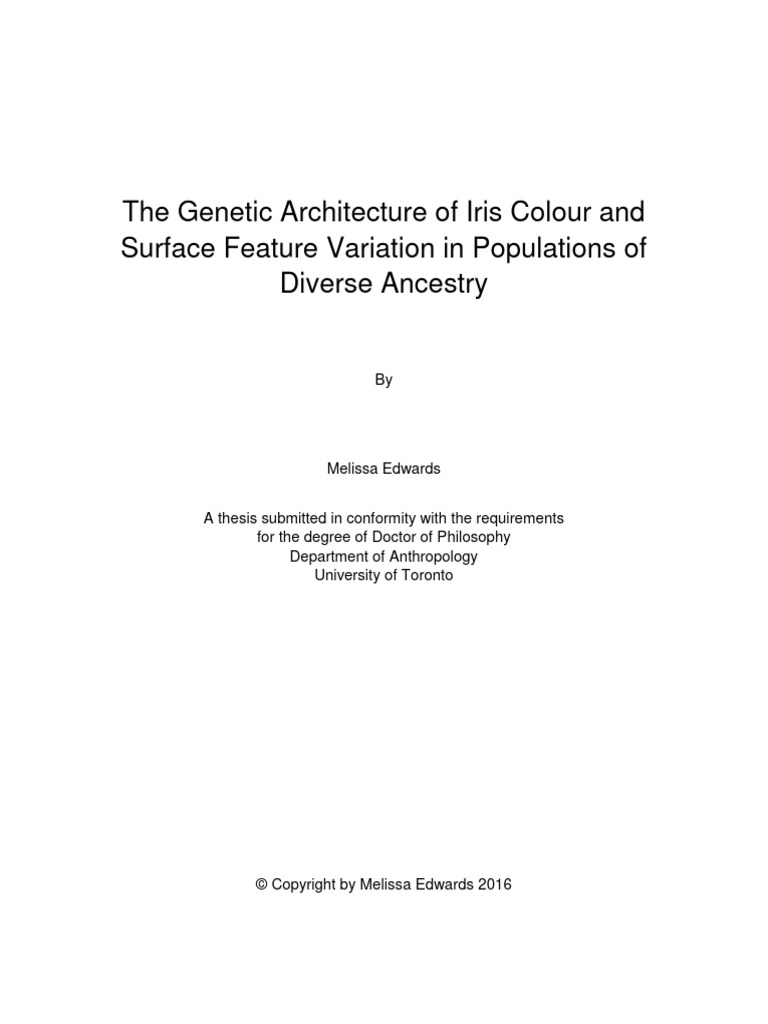 Edwards, M. (2016) - The Genetic | PDF | Eye Color | Allele