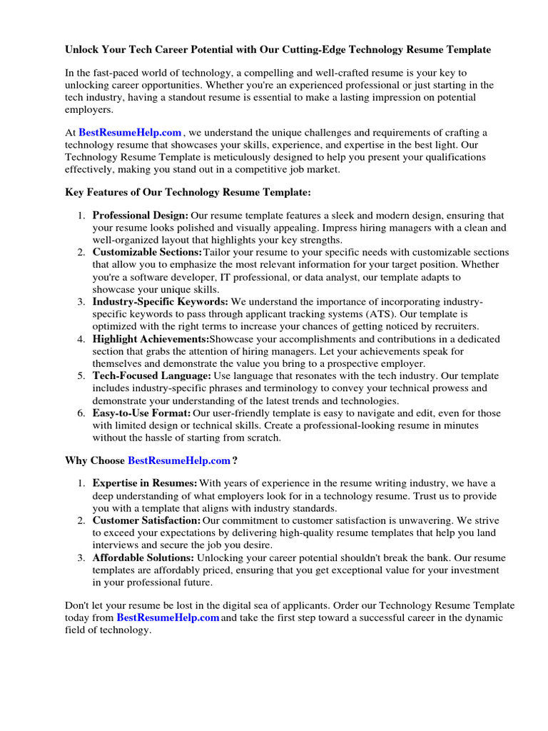 Technology Resume Template | PDF | Résumé | Databases