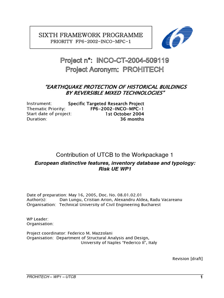 Wp1 Utcb Typology Pdf Masonry Wall