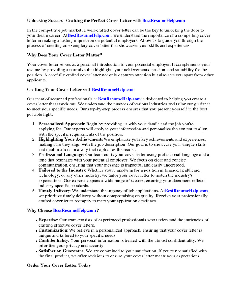 Example of Cover Letter Format For Resume | PDF | Résumé