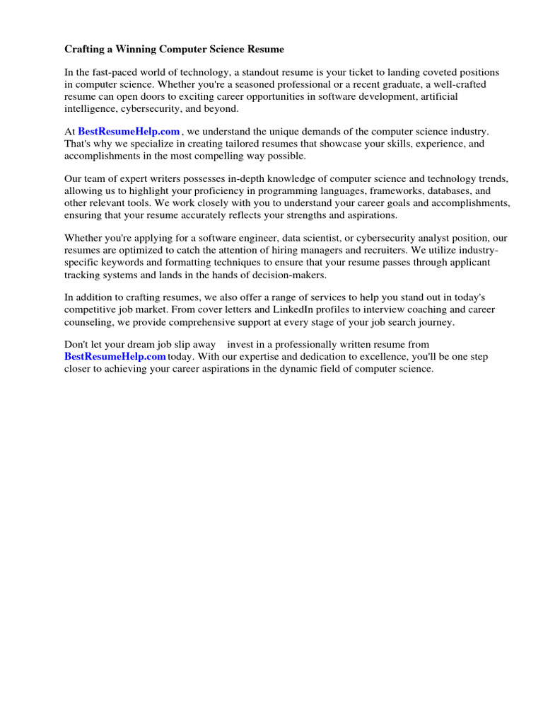 Computer Science Resume | PDF | Computer Science | Résumé