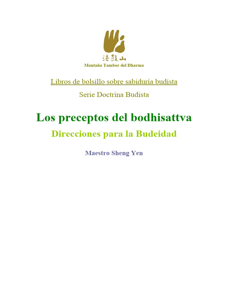 Los Preceptos Del Bodhisattva-Direcciones para La Budeidad | PDF ...