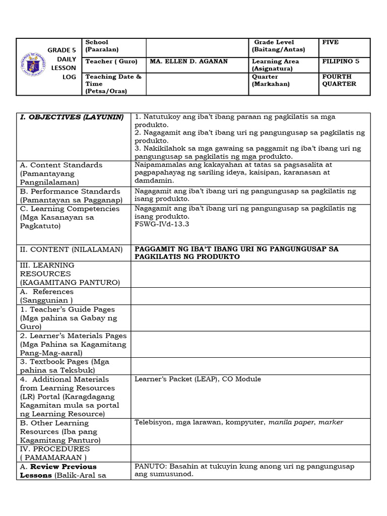 Co2 Filipino 5 DLP | PDF