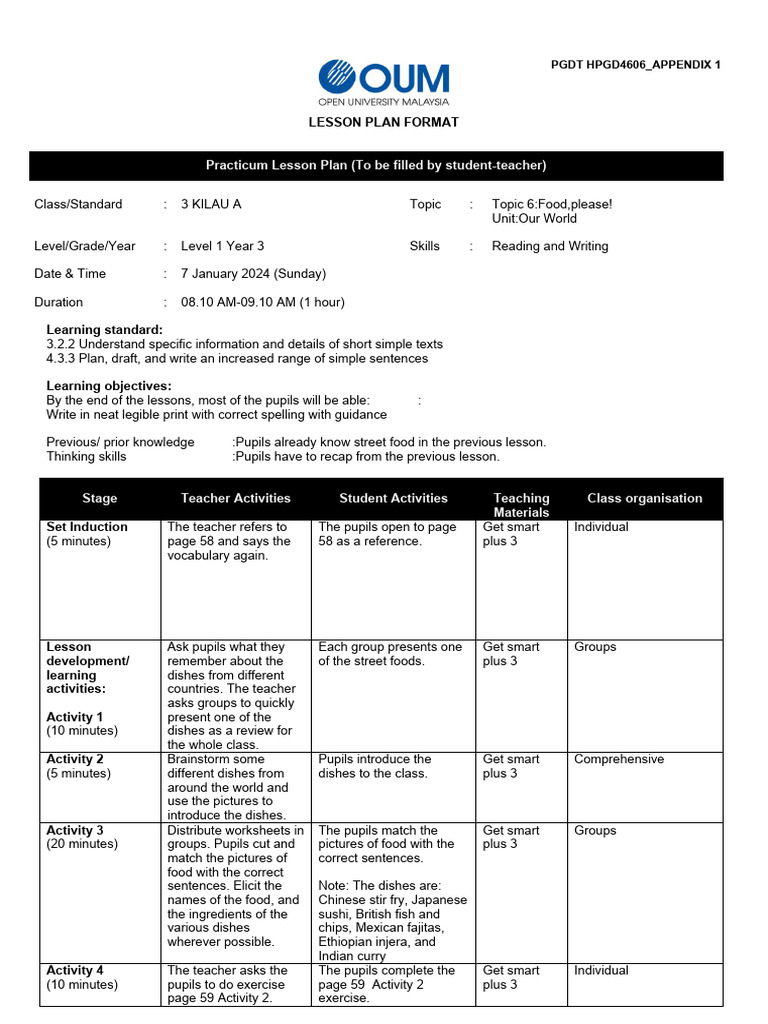 RPH - 3 Kilau | PDF | Lesson Plan | Learning