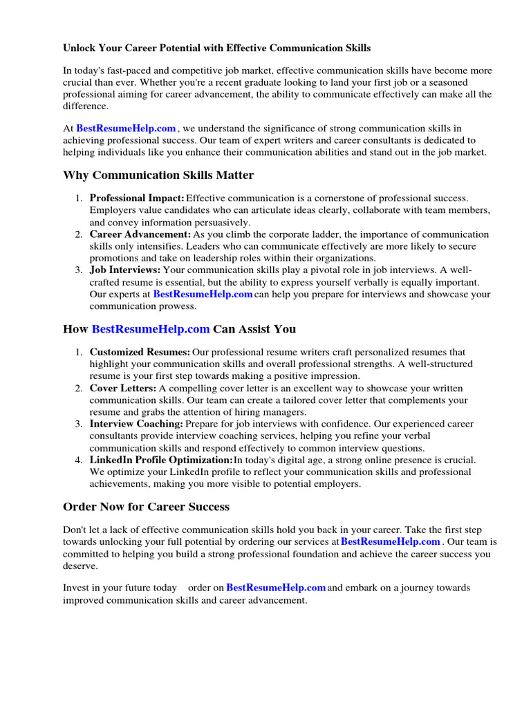 Communication Skills Cover Letter | PDF | Communication | Job Interview
