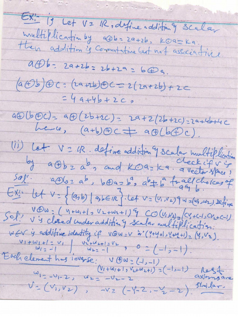 Vector Spaces Handwritten | PDF