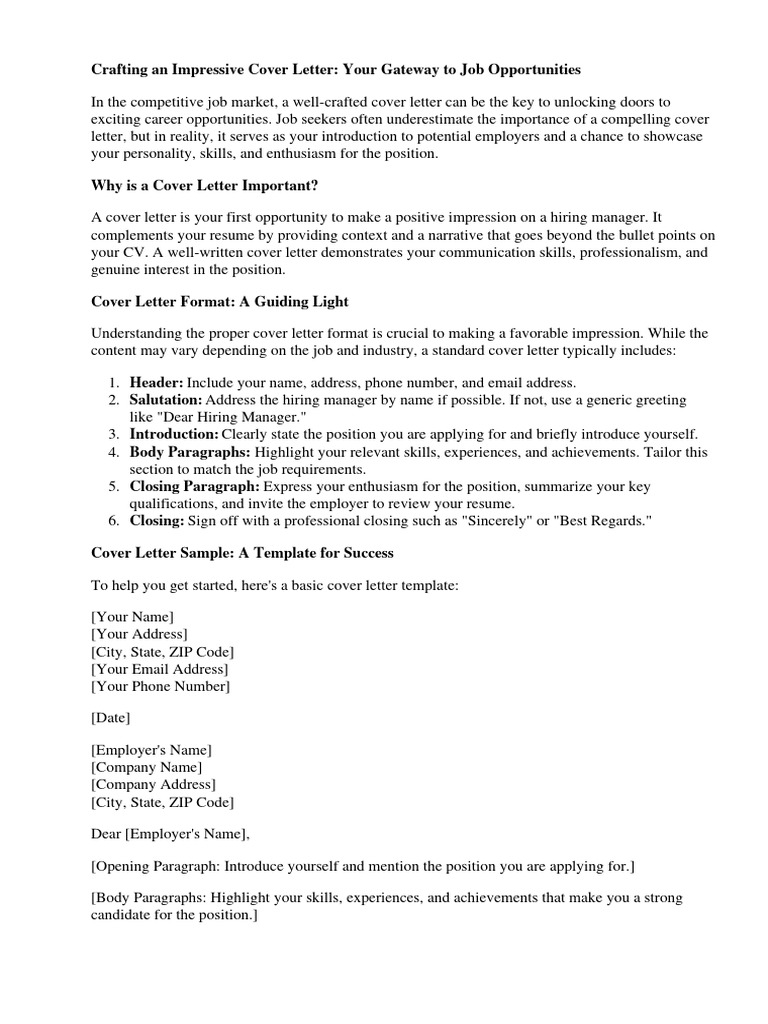 Cover Letter Format or Sample | PDF | Résumé