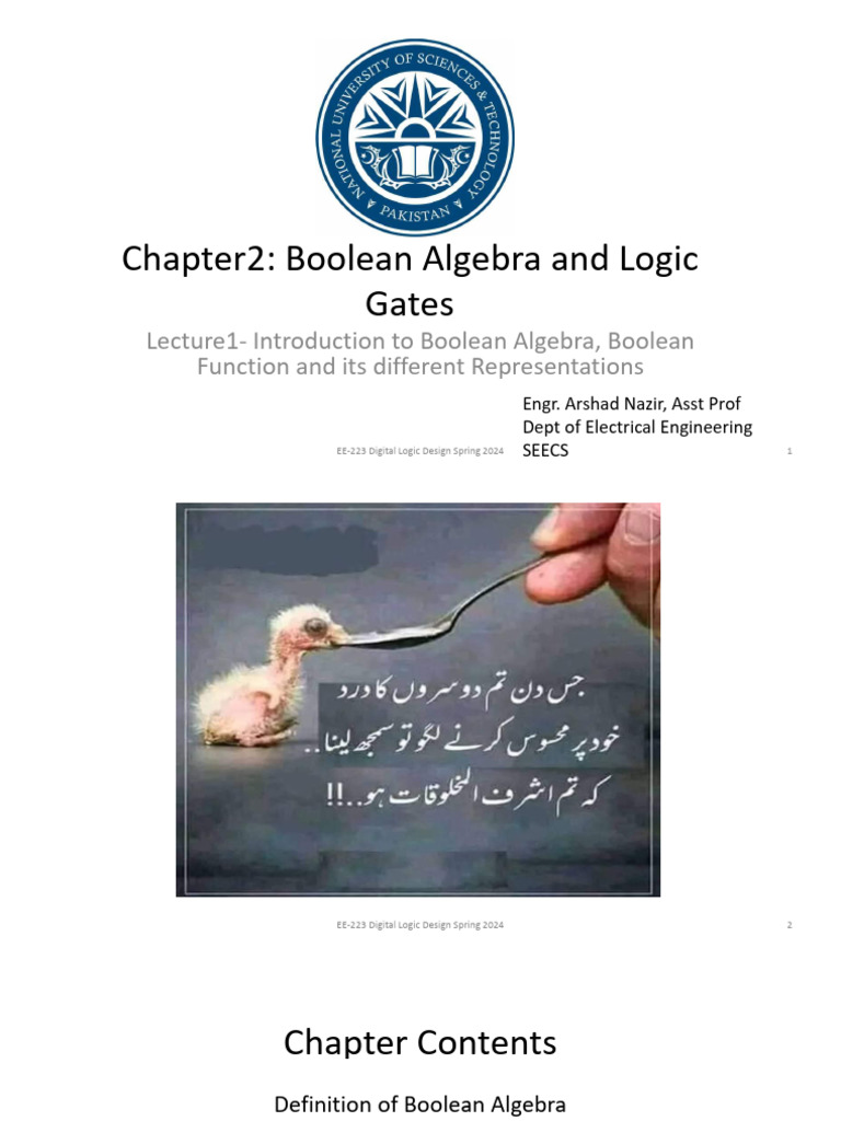 Lecture1 Chapter2 Introduction To Boolean Algebra Boolean Functions 9062