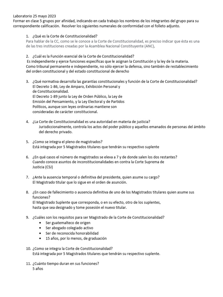 Laboratorio Corte de Constitucionalidad | PDF | Justicia | Crimen y violencia