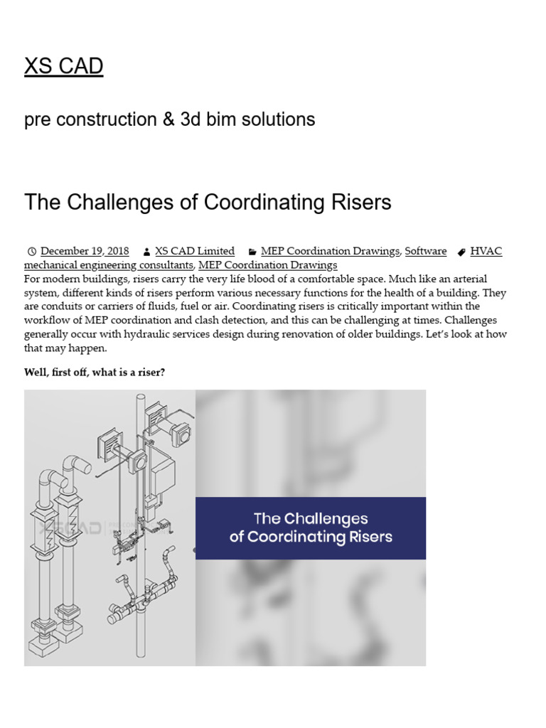 The Challenges of Coordinating Risers - XS CAD | PDF | Plumbing | Duct ...