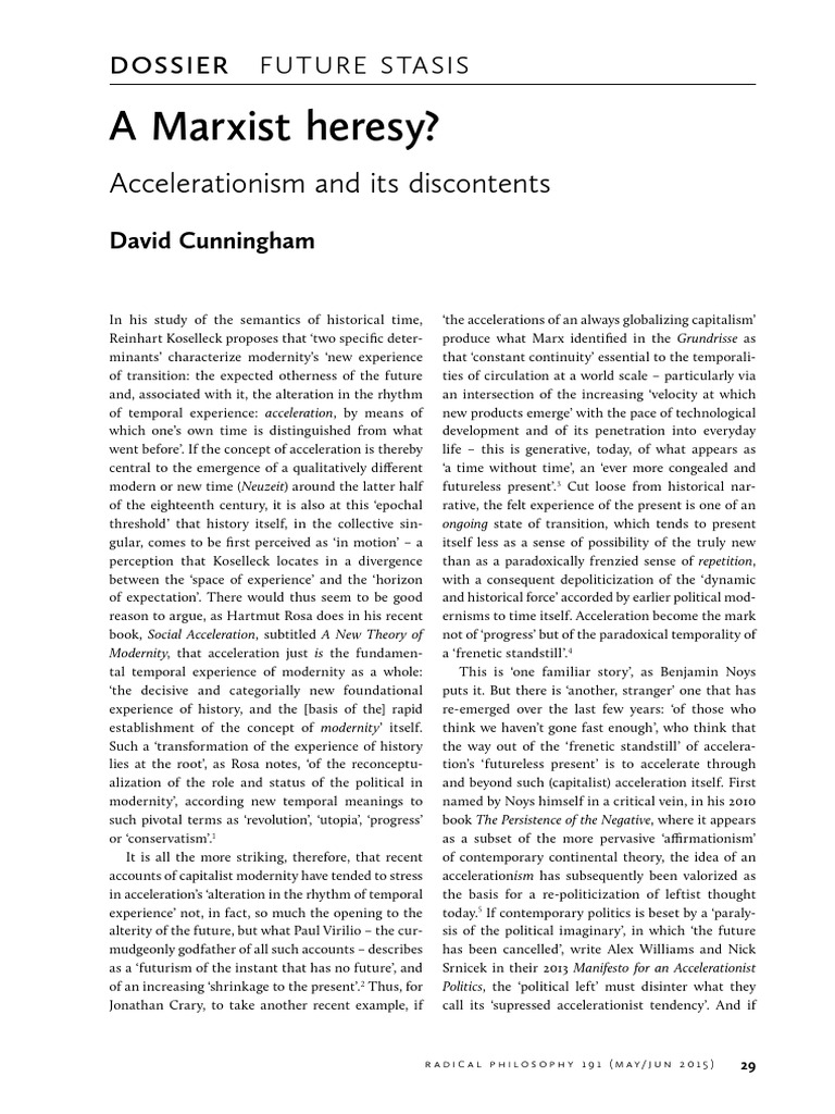 Accelerationism: Marxist Perspectives | PDF | Socialism | Capitalism