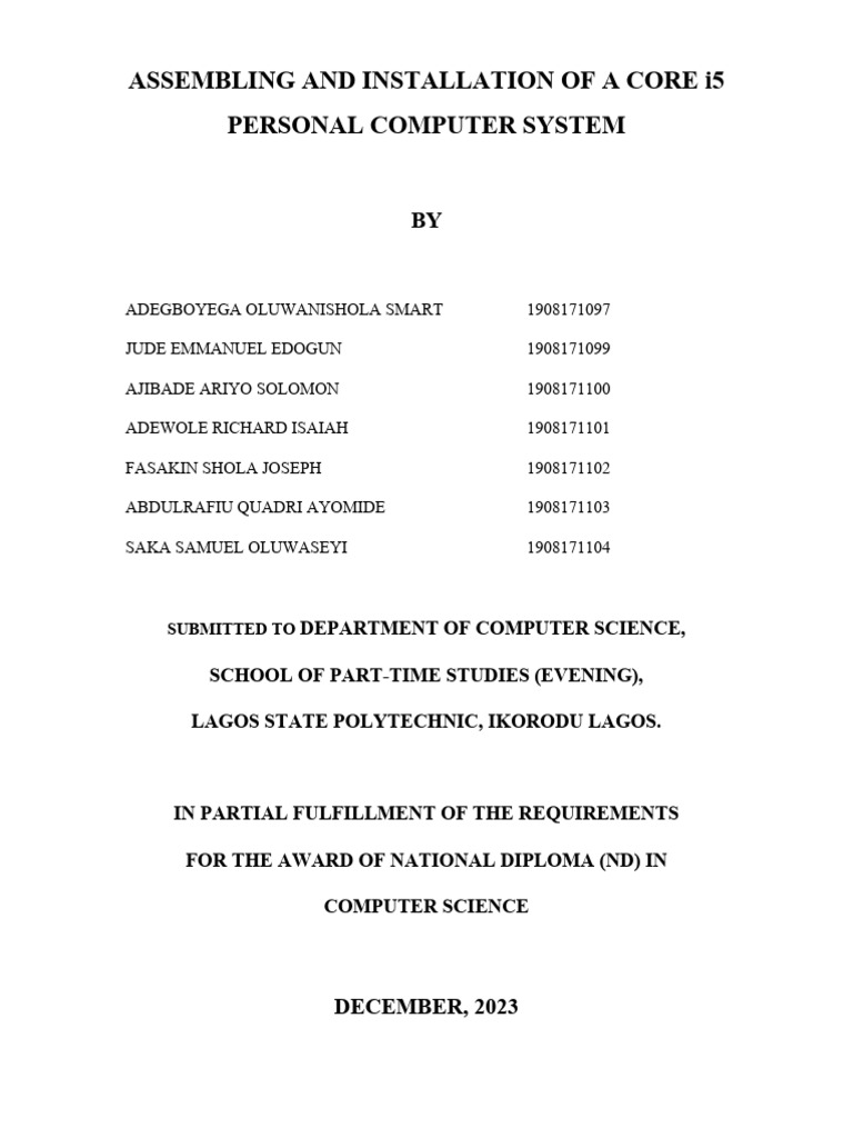 Front Matters Pdf Computer Hardware Personal Computers