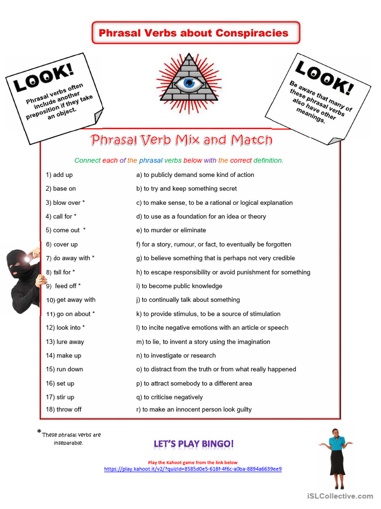 Phrasal Verbs About Conspiracies | PDF | Social Science | Mystery ...