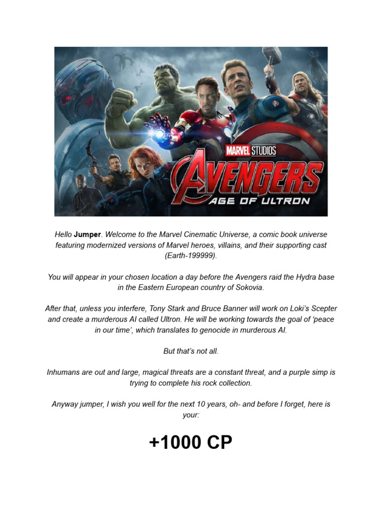 MCU: Age of Ultron Jumpchain | PDF