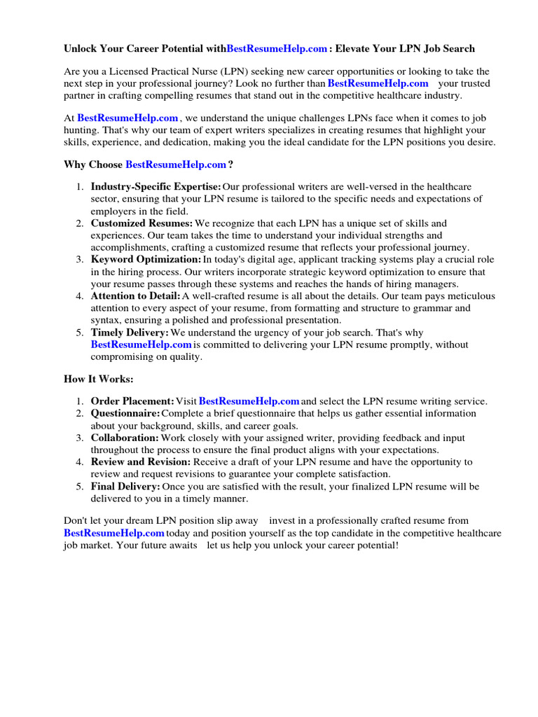 LPN Cover Letter Examples | Download Free PDF | Résumé | Nursing