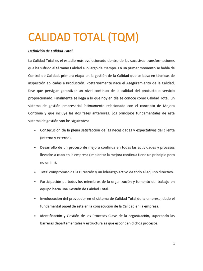 Calidad Total | PDF | Calidad (comercial) | Cliente