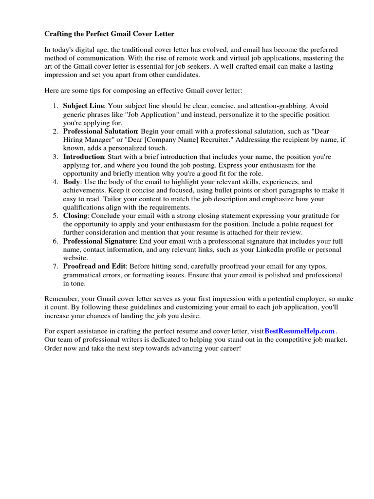 Gmail Cover Letter | PDF | Résumé