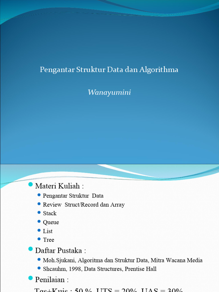 TM - 1 - Pengantar Struktur Data Dan RPS | PDF