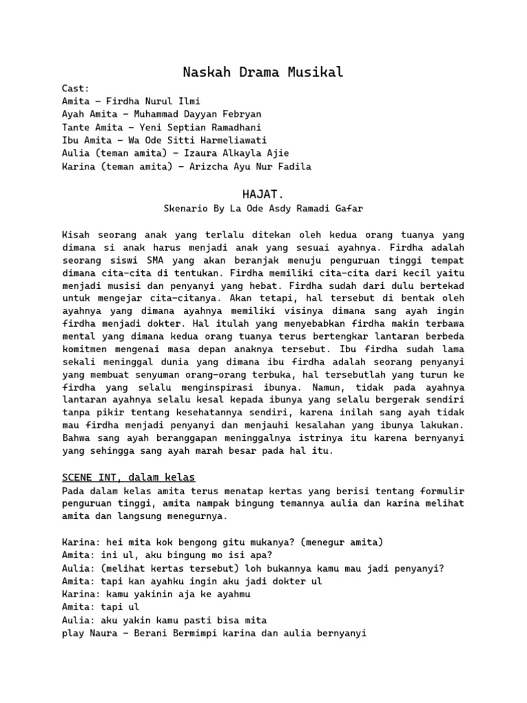 Naskah Drama Musikal | PDF