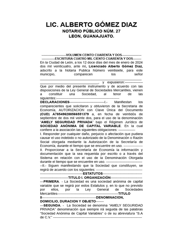 ACTA CONS | PDF | Sociedad de responsabilidad limitada | Compartir ...